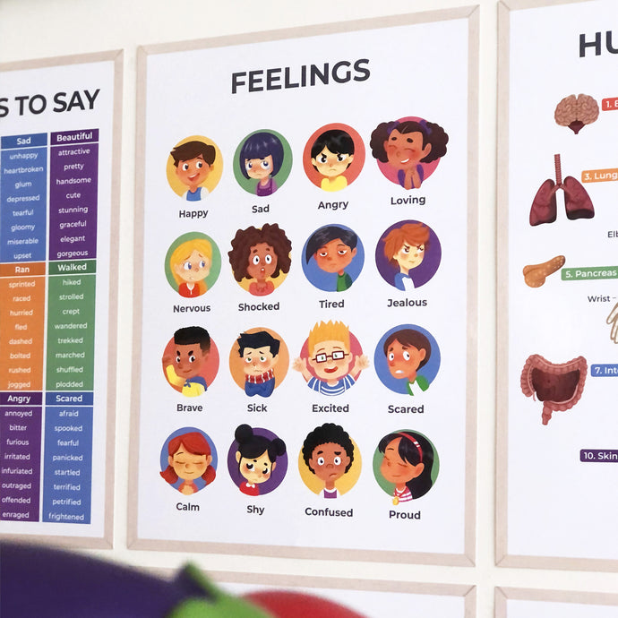 Feelings Poster - Educational Emotions Wall Chart (A3) – Education Prints